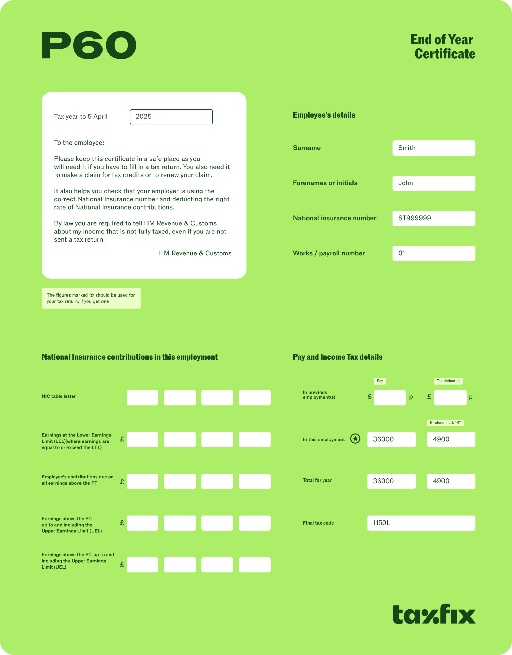 The P60 form: how to get one for your Self Assessment tax return ...