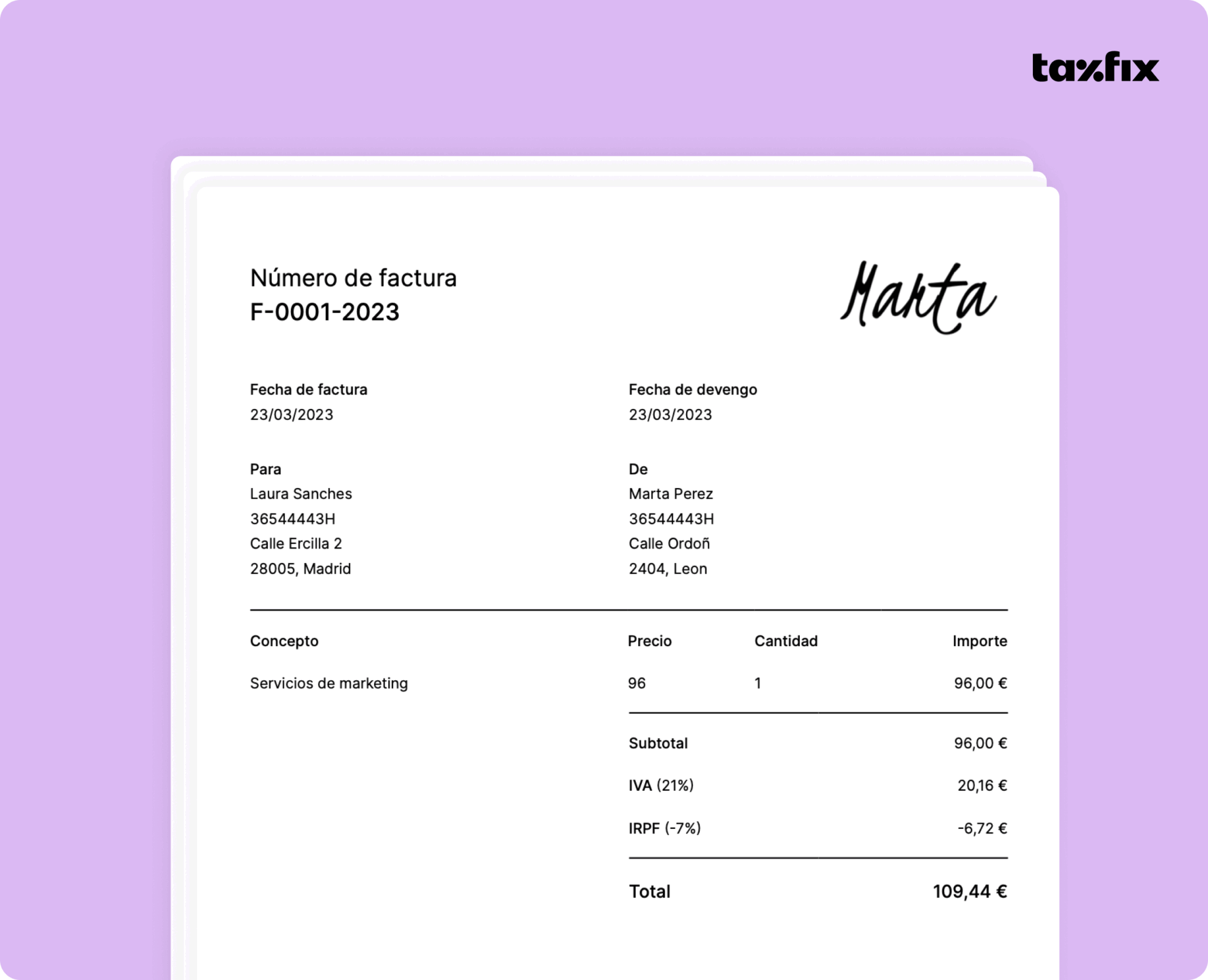 Formato de la factura electrónica: guía y ejemplos – Taxfix
